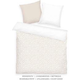 Tom Tailor HOME Bettw&auml;sche &raquo;ORGANIC LEAVES in Gr. 135x200cm, 155x220cm oder 200x220cm&laquo; 3 Stk. new bedroom, mit farbigem Markenrei&szlig;verschluss beige 