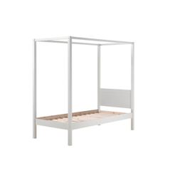 Vipack Himmelbett &raquo;Pino, Kiefer massiv wei&szlig; lackiert, Made in Europe, zeitloses Design&laquo; B/H/T ca. 208x191x148cm, inkl. Rolllattenrost, 2 Breiten zur Auswahl,