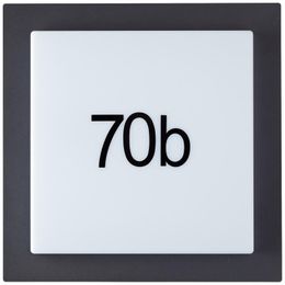 Brilliant LED Au&szlig;en-Wandleuchte &raquo;Sten&laquo; 1 Stk. Warmwei&szlig; inkl. Hausnummern, 30 x 30 cm, LED 1600 lm, 3000 K, wei&szlig;/schwarz schwarz-wei&szlig; H: 30cm, 1 Stk.
