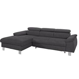 COTTA Ecksofa &raquo;Komaris L-Form, B: 244 cm&laquo; mit Kopfteilverstellung, optional Schlaffunktion, Bettkasten & Licht Microfaser PRIMABELLE (100% Polyester);