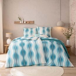 Estella Bettw&auml;sche &raquo;Marisol&laquo; 2 Stk. blau Mako-Interlock-Jersey, Obermaterial: 100% Baumwolle B/L: 135cm x 200cm, Mako-Interlock-Jersey, B/L: 80cm x 80cm, 2 