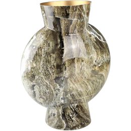 AM Design Tischvase &raquo;Marmoroptik&laquo; Dekovase aus Metall, H&ouml;he ca. 40 cm braun Metall B/H/T: 16cm x 40cm x 31,5cm