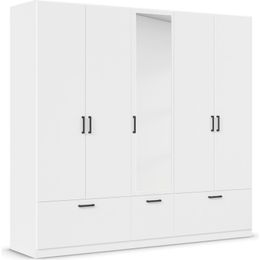 Rauch Dreht&uuml;renschrank &raquo;Kleiderschrank Schrank Garderobe W&auml;scheschrank BARI mit Spiegel&laquo; mit Schubk&auml;sten und modernem Griff in Graumetallic MADE IN 