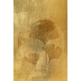 queence Leinwandbild &raquo;Ginkgo in Gold Abstrakte Kunst, Canvas Bild von Hand bespannt&laquo; 1 Stk. tlg. Zeitlose Ginkgo-Motive in hellen Farben gold B/H/T: 