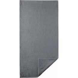 Egeria Handt&uuml;cher &raquo;Madison&laquo; Uni-Programm mit Streifenbord&uuml;re, reine Baumwolle grau Walkfrottee, Obermaterial: 100% Baumwolle B/L: 50cmx100cm, 2 Stk., 