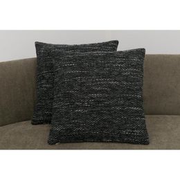 OTTO home Dekokissen &raquo;Salltum&laquo; Dekokissen mit F&uuml;llung, Sofakissen 2er Set 40x40cm schwarz Polyester B/L: 40cm, 2 Stk.