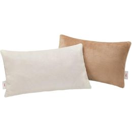 s.Oliver Dekokissen &raquo;double soft Kissen s.Oliver&laquo; Kissenh&uuml;llen ohne F&uuml;llung, 2 St&uuml;ck, mit samtig weicher Oberfl&auml;che beige Polyester B/L: 50cm x 30cm, 