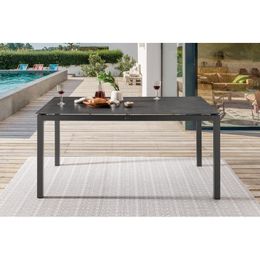 Destiny Garten-Essgruppe &raquo;TORNO CREMONA 4 Se + Tisch 160x90cm&laquo; Set, 5 tlg. Alumium, Rope, Tischplatte: Glas mit Keramik&uuml;berzug schwarz Aluminium, Keramik, 