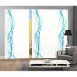 Home Wohnideen Schiebegardine &raquo;5ER SET HAZE&laquo; Paneelwagen 5 Stk. tlg. HxB: 245x60, Schiebevorhang 5er Set Digitaldruck blau Polyester 245cm, 