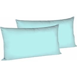 Fleuresse Kissenbez&uuml;ge &raquo;Colours&laquo; edler, b&uuml;gelfreier Interlock-Jersey aus 100% Baumwolle blau Interlock-Jersey, Obermaterial: 100% Baumwolle B/L: 40cm 