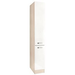 Optifit Apothekerschrank &raquo;Faro&laquo;, 2 Ausz&uuml;ge, Metallgriffe, Breite 30 cm wei&szlig; akaziefarben, B/H/T: 30cm x 206,8cm x 57,1cm, T&uuml;ren: 2 Stk.