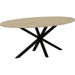 OMG Design Esstisch &raquo;Kent&laquo; 1 Stk. tlg. Hochwertige Melamin-Tischplatte mit Metallgestell beige B/H/T: 160cm x 77cm x 92cm