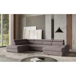 Sit & More sit&more Wohnlandschaft &raquo;U-Form&laquo; mit verstellbaren Kopfteilen, wahlweise mit Schlaffunktion grau 90% Polyester, 10% Polyamid B/H/T: 345cm x 79cm x 