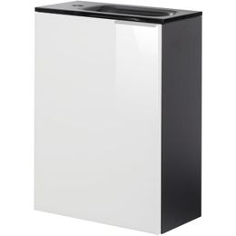Fackelmann Waschtisch &raquo;SBC&laquo; Set, bestehend aus Becken und Unterbau, Breite ca. 45 cm schwarz-wei&szlig; Glas, Holzwerkstoff B/H/T: 45cm x 61,5cm x 25cm