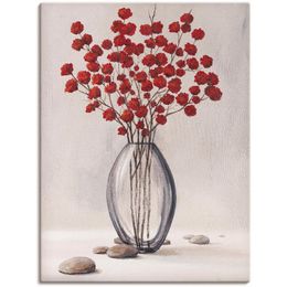 Artland Leinwandbild &raquo;Dekorative rote Herbstblumen&laquo; Blumenbilder 1 Stk. tlg. auf Holzrahmen gespannt beige Leinwand B/H/T: 60cm x 80cm, Leinwandbild 