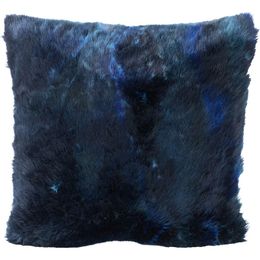 HOCK Dekokissen &raquo;Volpina Plush&laquo; im romantischen Stil, Kissenh&uuml;lle mit F&uuml;llung, 1 St&uuml;ck blau Polyester B/L: 48cm x 48cm, 1 Stk.