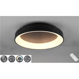 Trio Leuchten LED Deckenleuchte &raquo;GIRONA&laquo; LED-Modul 1 Stk. Farbwechsler integrierter Dimmer, Lichtfarbe stufenlos einstellbar, Nachtlicht schwarz 1, &Oslash; 