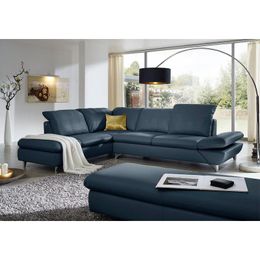W.Schillig Ecksofa &raquo;Taoo, elegant und zeitlos, bequem, L-Form, Breite 296cm&laquo; mit Sitziefenverstellung & Kopfteilverstellung orange Longlife Xtra-Leder