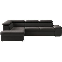 Sit & More sit&more Ecksofa &raquo;Valantine L-Form, B: 272 cm&laquo; mit Arm- & Kopfteilverstellung, optional mit Schlaffunktion schwarz 100% Polyester;Luxus-Kunstleder/
