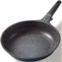 Stoneline Bratpfanne &raquo;Imagination PLUS&laquo; Aluminiumguss einzigartige Steinpartikel-Beschichtung, Induktion grau &Oslash; 28cm + H&ouml;he 6cm