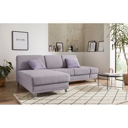 Sit & More sit&more Ecksofa &raquo;Clio L-Form&laquo; optional Schlaffunktion oder Vorziehsitz und Bettkasten, Federkern grau B/H/T: 246cm x 89cm x 165cm, Struktur, 