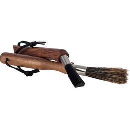 Reinigungsb&uuml;rste &raquo;Buddy ́s Bar - Barista Edition&laquo; 2 Stk. aus Holz Nylon gebogener Pinsel, gerader Pinsel, Barista Pinsel mit Haaren aus Nylon braun 