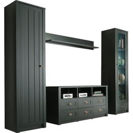 Home Affaire Wohnwand &raquo;Ascot&laquo; gr&uuml;n Holzwerkstoff, MDF B/H/T: 270cmcm x 198cmcm x 43cmcm