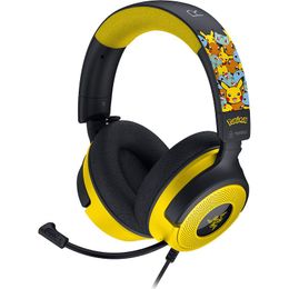 Razer Kopfh&ouml;rer &raquo;Kraken V4 X - Pok&eacute;mon Kanto Starters Ed.&laquo; Stummschaltung schwarz Hybrid-USB-Kabel (Typ C & Typ A) - Plattform&uuml;bergreifende 