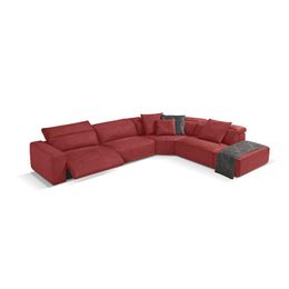 Egoitaliano Ecksofa &raquo;Beverly, extravangantes Designsofa mit erstklassigem Sitzkomfort&laquo; wahlweise mit elektrischer Relaxfunktion, Kopfteilverstellung rot Luxus-