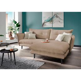 Home Affaire Ecksofa &raquo;Lazio modern und bequem, schmale Armlehnen, tolle Detailverarbeitung&laquo; zwei verschiedene Fu&szlig;farben w&auml;hlbar braun 100% Polyester B