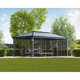 Pavillonseitenteil &raquo;Dallas Garden Gazebo Netting Set&laquo; mit Rei&szlig;verschlu&szlig; und Clips grau Polyester Einheitsgr&ouml;&szlig;e