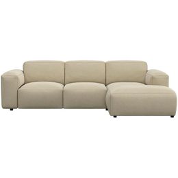 FLEXLUX Ecksofa &raquo;Lucera Chaislongue rechts oder links, L-Form, bequem&laquo; modern & anschmiegsam, Kaltschaum, Stahl-Wellenunterfederung beige 100% 