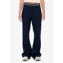 Superdry Damen Sweathose &raquo;ESSENTIAL LOGO LR FLARE JOGGER&laquo; Slim Fit, aus Baumwollmischung mit Jersey blau L, N-Gr