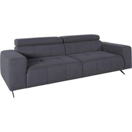 DOMO collection 2-Sitzer &raquo;Trento, mit Kufenfu&szlig; oder Einzelfu&szlig;&laquo; whlw. verstellbare Kopfteile, passend f&uuml;r g&auml;ngige Saugroboter grau 92% Polyester, 8% 