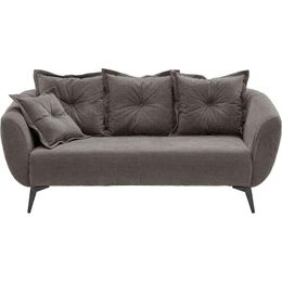 Home Affaire 2,5-Sitzer &raquo;Baggio, Breite 196 cm zeitlos & elegant, bequem&laquo; schwarze Metallf&uuml;&szlig;e grau 100% Polyester B/H/T: 196cm x 94cm x 103cm, Velours