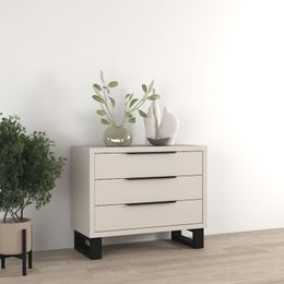 Home Affaire Kommode &raquo;Bronne,Breite 99,5 cm Schubladenkommode, Sideboard&laquo; Sideboard mit viel Stauraum, Schlafzimmerkommode Kufen in Metalloptik beige 