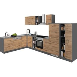 KOCHSTATION Winkelk&uuml;che &raquo;KS-Colmar&laquo; ohne E-Ger&auml;te, Stellbreite 210/360 cm grau B/H/T: 210cm x 360cm