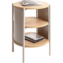 HAKU Beistelltisch &raquo;Nachtkonsole, Sofatisch, Wohnzimmertisch&laquo; 1 Stk. tlg. rund - aus MDF Braun - &Oslash;/H 44/60 cm B/H/T: 44cm x 60cm x 44cm, 