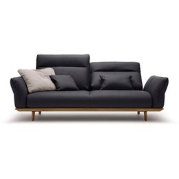 Creation BY ROLF BENZ 3-Sitzer &raquo;CR.460 Designsofa mit erstklassigem Sitzkomfort&laquo; Sockel in Nussbaum, F&uuml;&szlig;e Nussbaum, Breite 208 cm schwarz NaturLEDER 