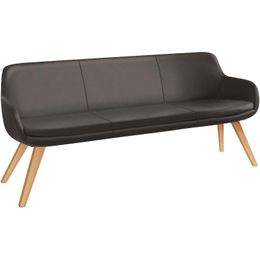 Musterring Essbank &raquo;Tavia&laquo; Stativgestell aus Eiche bianco massiv, Breite 180, 200 oder 220 cm braun 100% PES B/H/T: 180cm x 87cm x 66cm, Echtleder