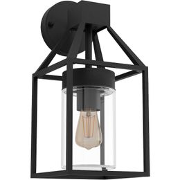 Eglo Wandleuchte &raquo;Trecate Au&szlig;en-Wandlampe, Au&szlig;enbeleuchtung, Au&szlig;enleuchte, E27, IP44&laquo; E27 1 Stk. Wand-/Deckenleuchte - L16 x H35,5 x AL13 cm - schwarz