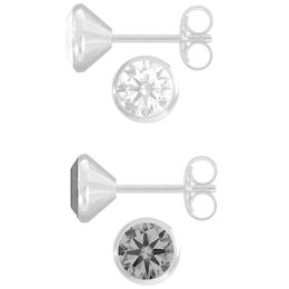Firetti Damen Ohrstecker-Set &raquo;Multipack Schmuck Geschenk Silber 925 Ohrstecker Glitzerstein&laquo; mit Zirkonia (synth.) schwarz-wei&szlig; 5,5mm, Silber 925 (