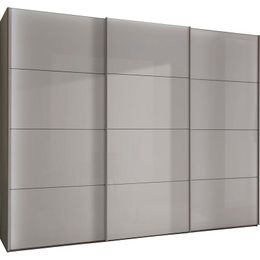 Wiemann Schwebet&uuml;renschrank &raquo;Kos&laquo; mit Schattenfuge grau Glas, Holzwerkstoff B/H/T: 246,3cm x 217cm x 67cm, T&uuml;ren: 3 Stk.