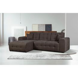 Home Affaire Ecksofa &raquo;Nosia L-Form&laquo; incl. 2 Zierkissen, mit feiner Steppung grau 100% Polyester B/H/T: 234cm x 85cm x 163cm, Samtvelours, Recamiere 