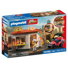 Playmobil Konstruktions-Spielset &raquo;Feuerwehr-Quad mit Burger-Bude (72195), City Action&laquo; bunt Einheitsgr&ouml;&szlig;e Konstruktions-Spielset