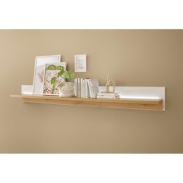 Home Affaire Wandboard &raquo;LONG ISLAND&laquo; in moderner Trendfarbe, inklusive Beleuchtung wei&szlig; Holzwerkstoff B/H/T: 200cm x 24cm x 24cm, Absetzung Eiche