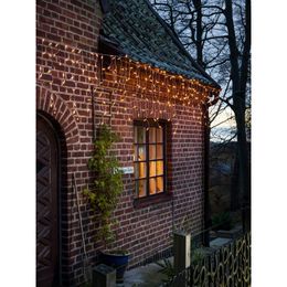 Konstsmide LED-Lichtervorhang &raquo;Weihnachtsdeko aussen&laquo; 200 Stk.-flammig LED Eisregen Lichtervorhang, 200 bernsteinfarbene Dioden wei&szlig; Dioden 200 Stk. 