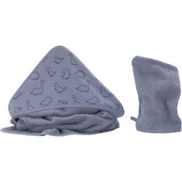 fillikid Kapuzenhandtuch &raquo;Kapuzenbadetuch mit Waschhandschuh&laquo; B/L: 100cmx100cm, 2 Stk., Dino, Frottee Kapuzenhandtuch