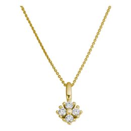 Firetti Damen Kettenanh&auml;nger &raquo;Schmuck Geschenk Gold 375 Halsschmuck Anh&auml;nger Blume&laquo; mit Brillanten gold 0,13 P2 = erkennbare Einschl&uuml;sse, Diamanten 