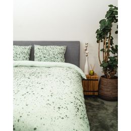 Kayori Bettw&auml;sche &raquo;Shima&laquo; 2 Stk. Hergestellt aus GOTS-zertifizierter Bio-Baumwolle gr&uuml;n Mako-Satin, Obermaterial: 100% Baumwolle B/L: 155cm x 220cm, 1